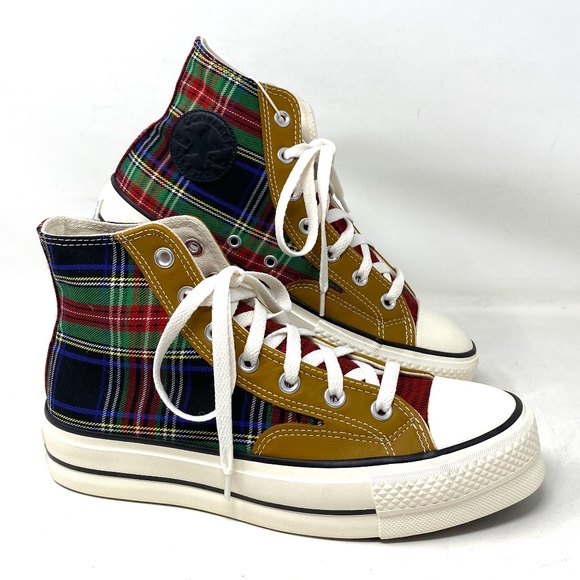 Converse | Shoes | Converse Ctas Lift Platform High Top Plaid Multi ...